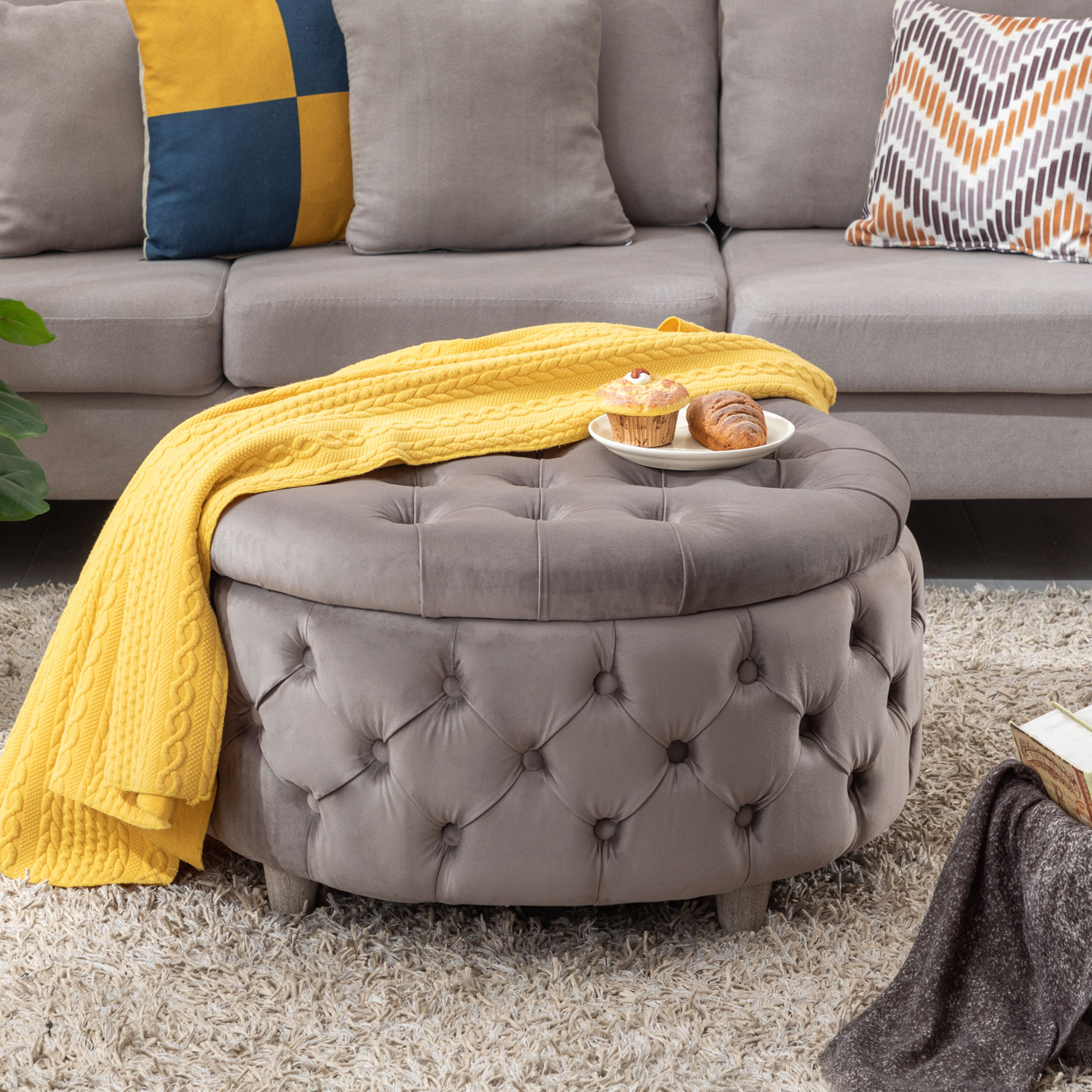 Velvet pouf ottoman store